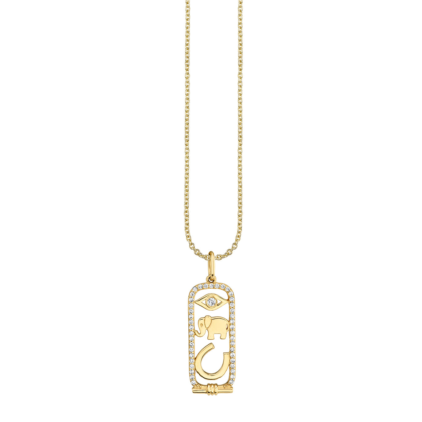 Shop Sydney Evan 14k Gold & Diamond Luck & Protection Cartouche Charm